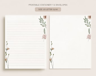 Printable Stationery Paper/ A4 8.5x11 / Lined Unlined / - Etsy