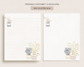 Printable Stationery Paper/ A4 8.5x11 / Lined Unlined / - Etsy