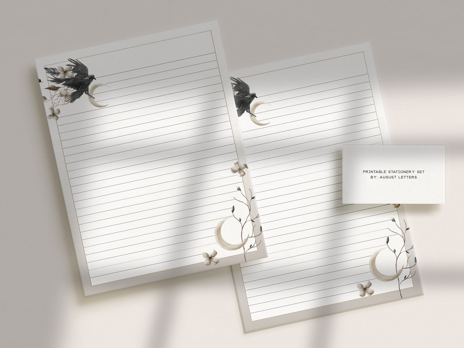 Printable Stationery Set With Envelopes Lined Unlined - Etsy