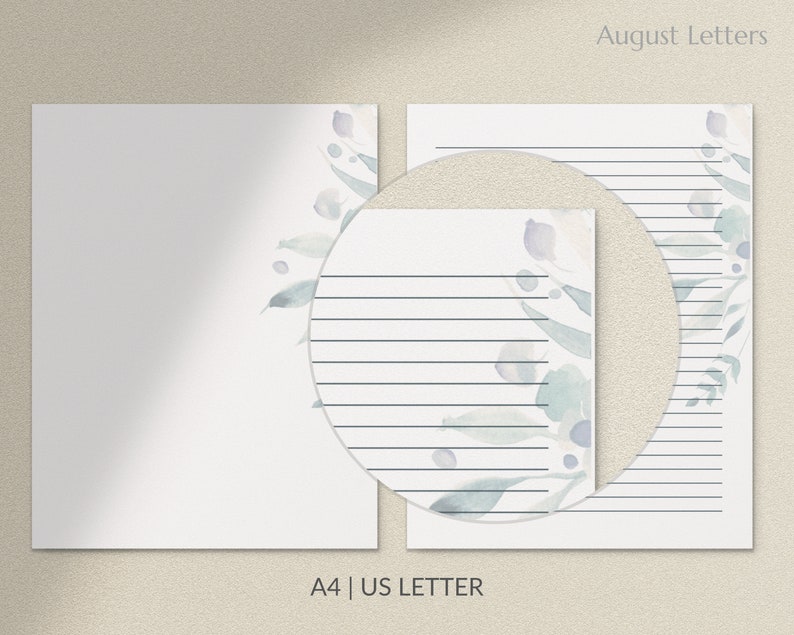 Printable Stationery Paper/ A4 8.5x11 / Lined Unlined / - Etsy