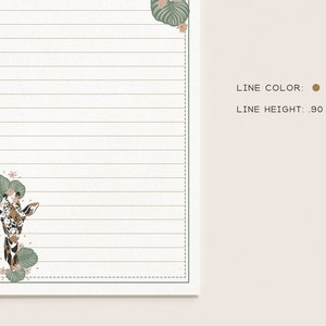Jungle Giraffe | Printable Stationery & Envelopes | A5 | Lined, Unlined ...