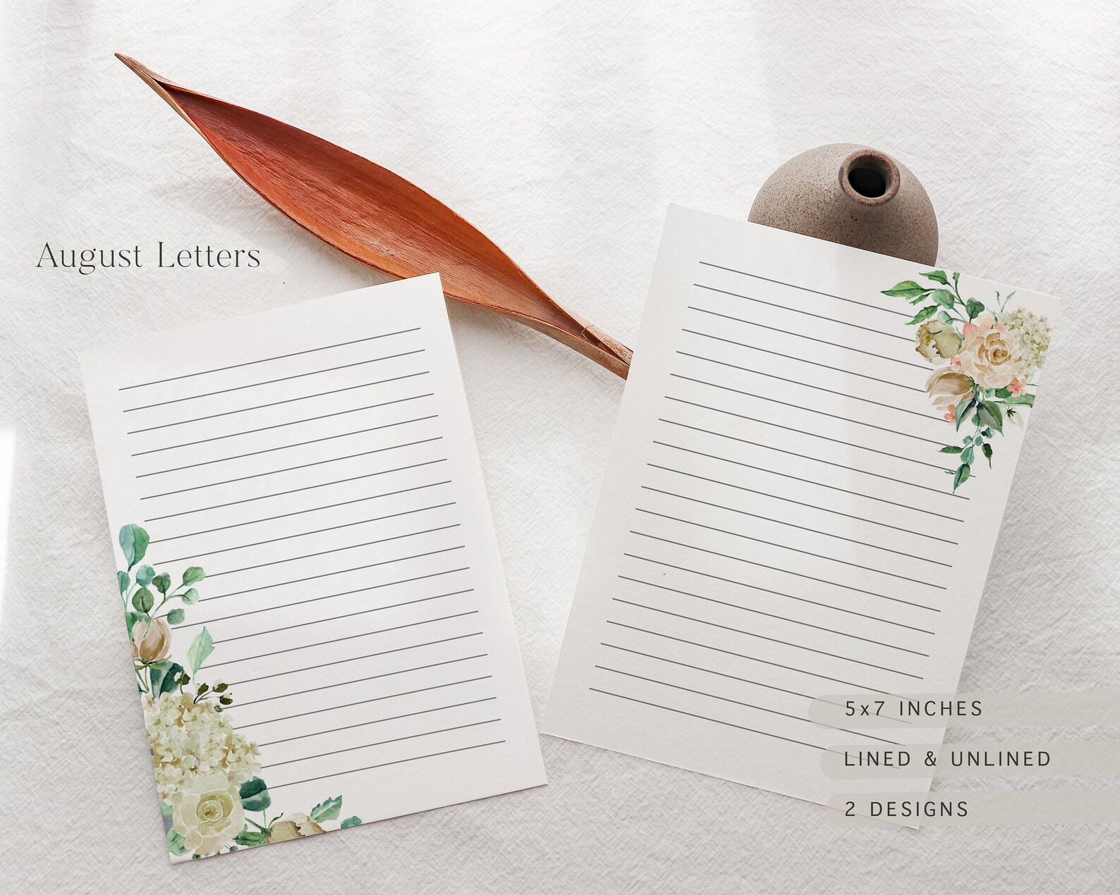 Printable Stationery Paper/ 5x7 In/ Lined Unlined / Digital | Etsy