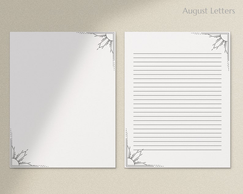 Printable Stationery Paper/ A4 8.5x11 / Lined Unlined / | Etsy