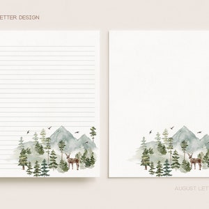 Deer in a Forest | Printable Stationery & Envelopes | A4, US Letter 8 ...