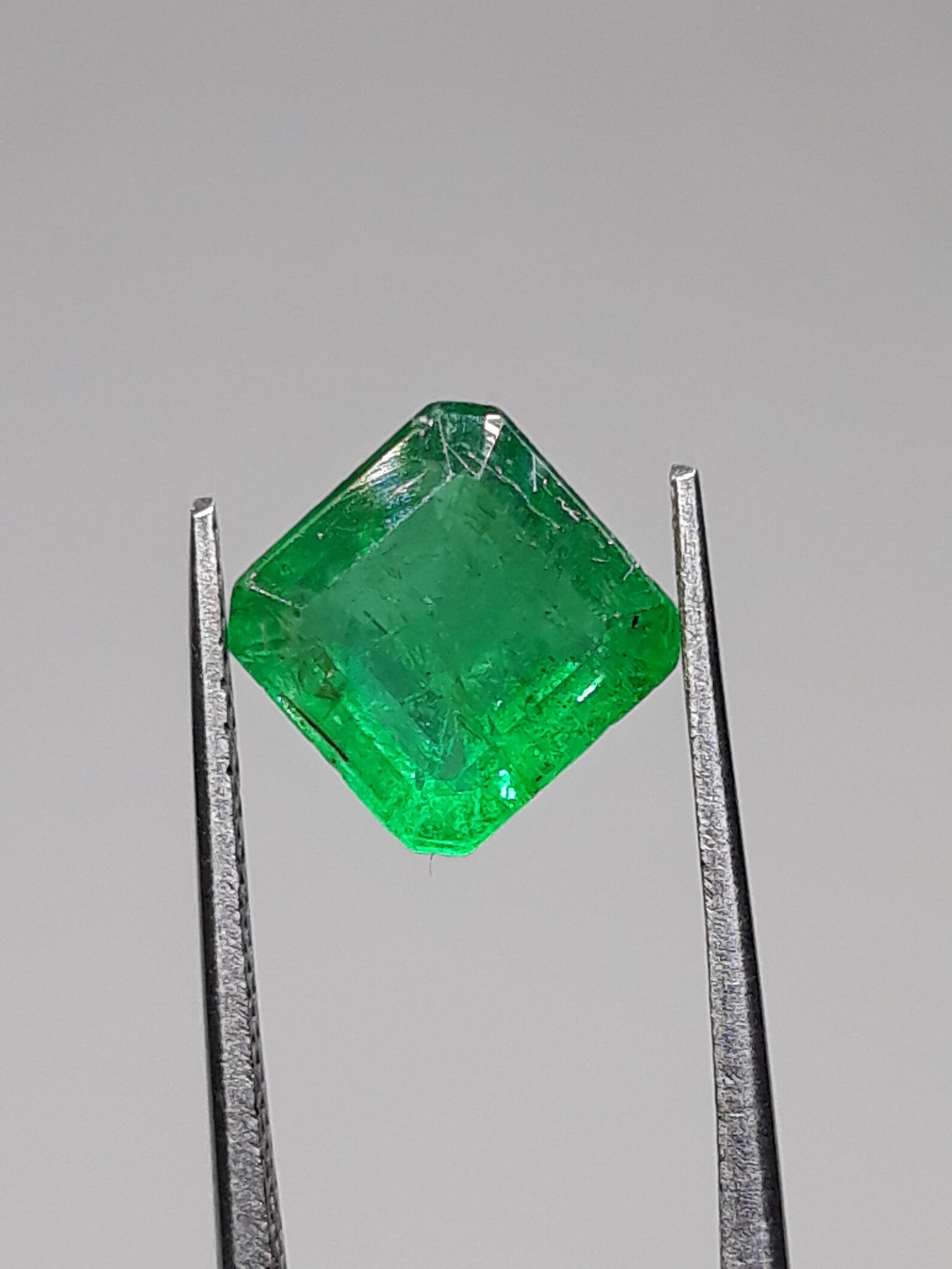 Emerald faceted Gemstone Natural Emerald Asscher cut shape | Etsy