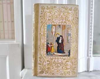 French Cartonnage Decorative Gilt Book 19th Century - Etsy