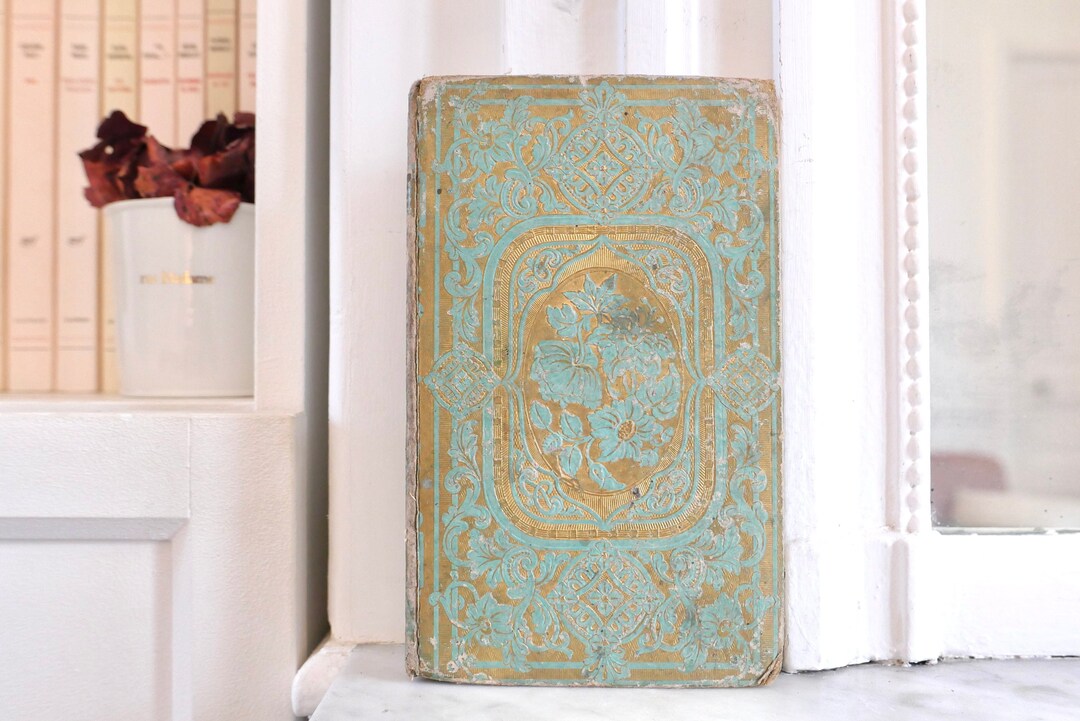 French Cartonnage Decorative Gilt Book 19th Century Antique Book Gilded ...