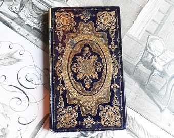 French Cartonnage Decorative Gilt Book 19th Century Antique Book Gilded ...