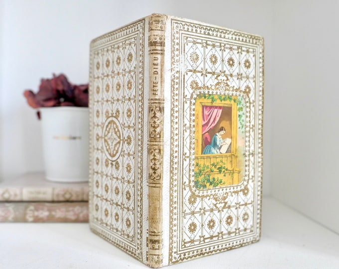 French Cartonnage Decorative Gilt Book 19th Century Antique Book Gilded ...