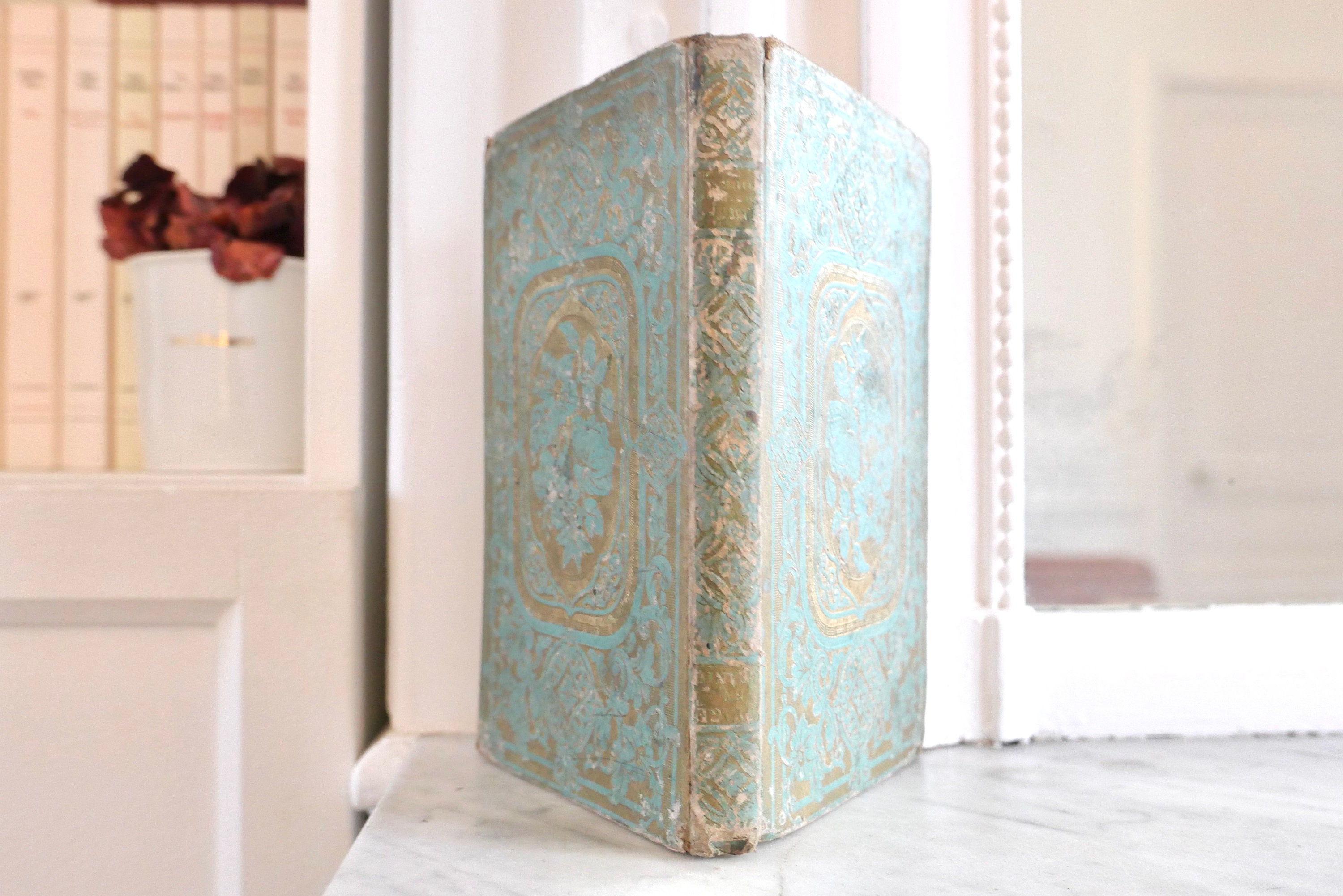 French Cartonnage Decorative Gilt Book 19th Century - Etsy