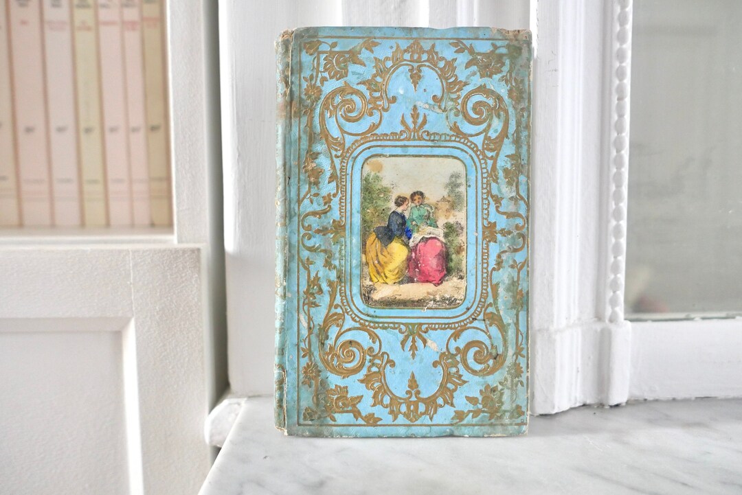 French Cartonnage Decorative Gilt Book 19th Century Antique Book Gilded ...