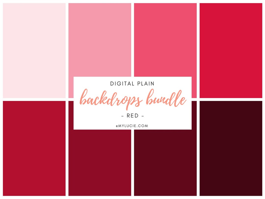Bundle of 8 Digital Plain Red Backdrops, Digital Photography ...