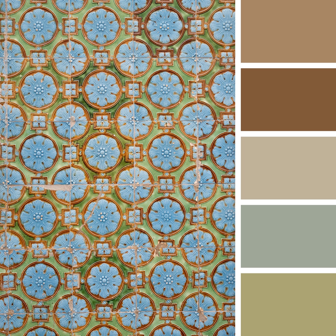 Portuguese Vintage Tiles Backdrop, ML844, Digital Backdrop, Colorful ...