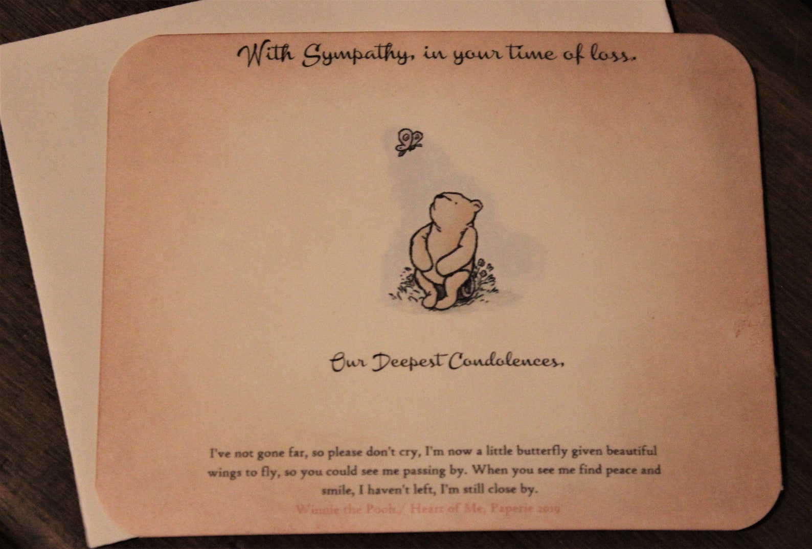 Winnie the Pooh Sympathy Cards Grief and Mourning Cards | Etsy