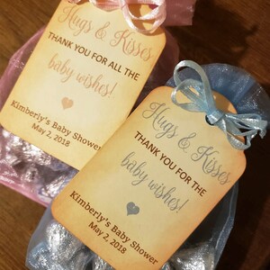 Hershey Kisses Baby Wishes Favors Bags, Tags, Boy, Girl, Hugs and ...