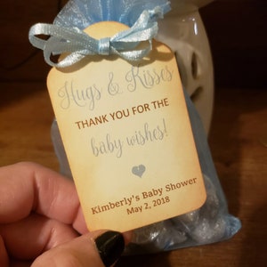 Hershey Kisses Baby Wishes Favors Bags, Tags, Boy, Girl, Hugs and ...