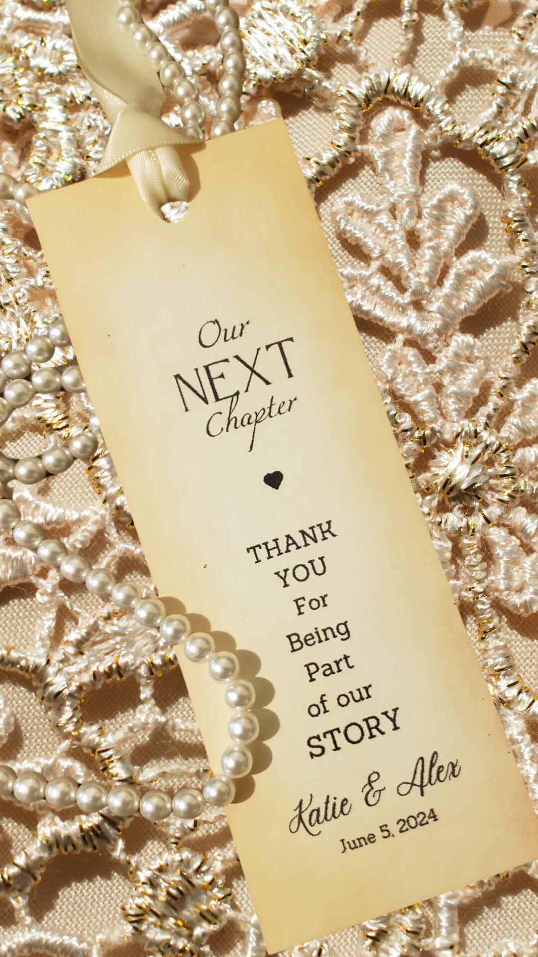 Wedding Bookmark Favor, Bridal Shower, Our Next Chapter, Thank You, for ...