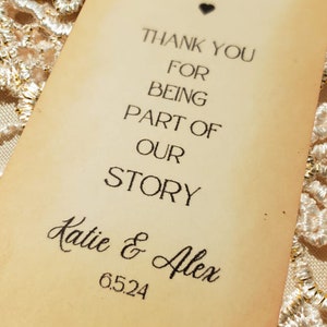Wedding Bookmark Favor, Bridal Shower, Thank You, for Being Part of Our ...