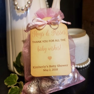 Hershey Kisses Baby Wishes Favors Bags, Tags, Boy, Girl, Hugs and ...