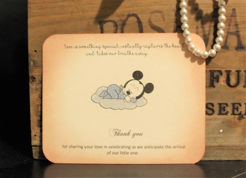 Baby Mickey Mouse Thank You Cards Baby Boy Appreciation | Etsy