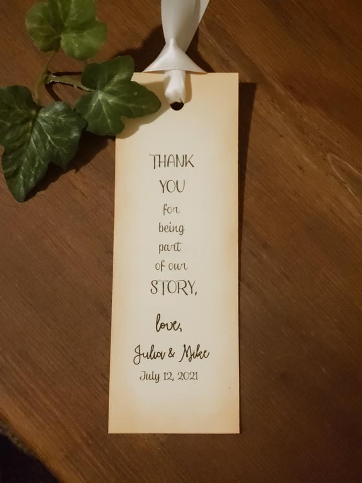 Wedding Favor, Bookmark Favor, Personalized Wedding Thank You Bookmark ...