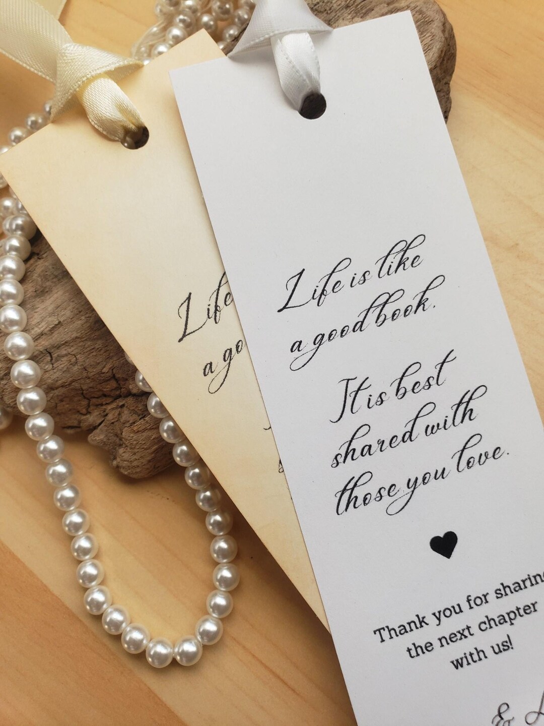 Custom Wedding Bookmark Favors, Anniversary Bookmarks, Book Themed ...