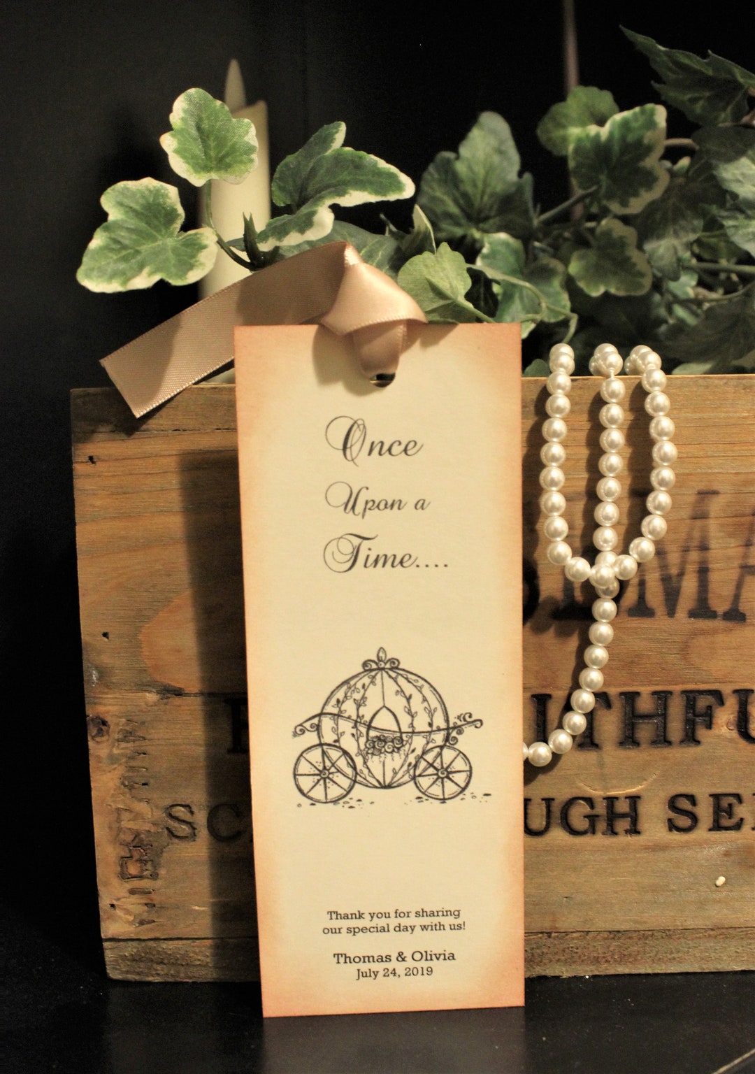 Fairytale Favors Once Upon a Time Bookmarks Carriage Bookmarks Vintage ...