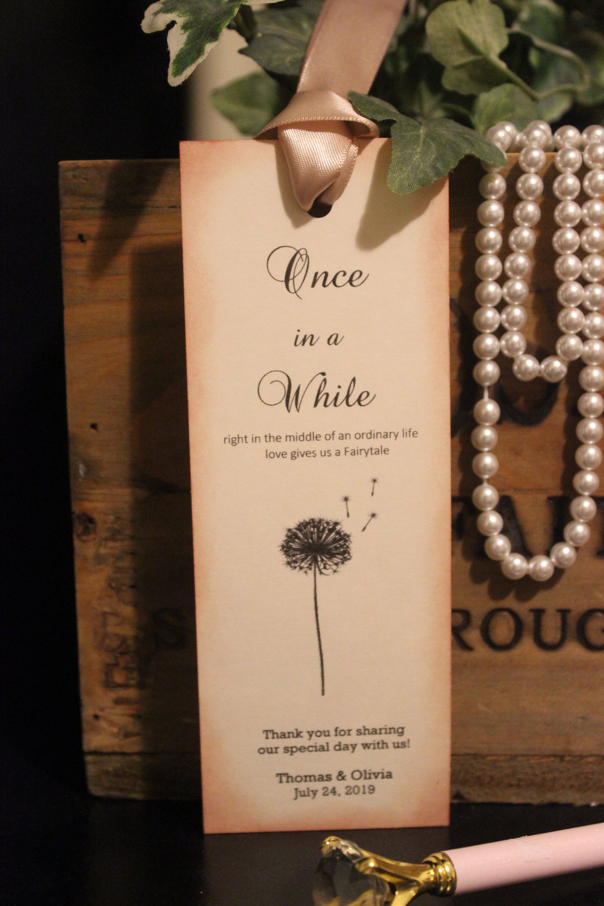 Personalized Wedding Favor Bookmark Fairy Tale Thank You - Etsy