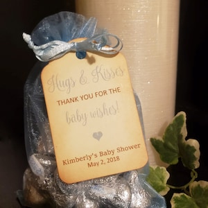 Hershey Kisses Baby Wishes Favors Bags, Tags, Boy, Girl, Hugs and ...