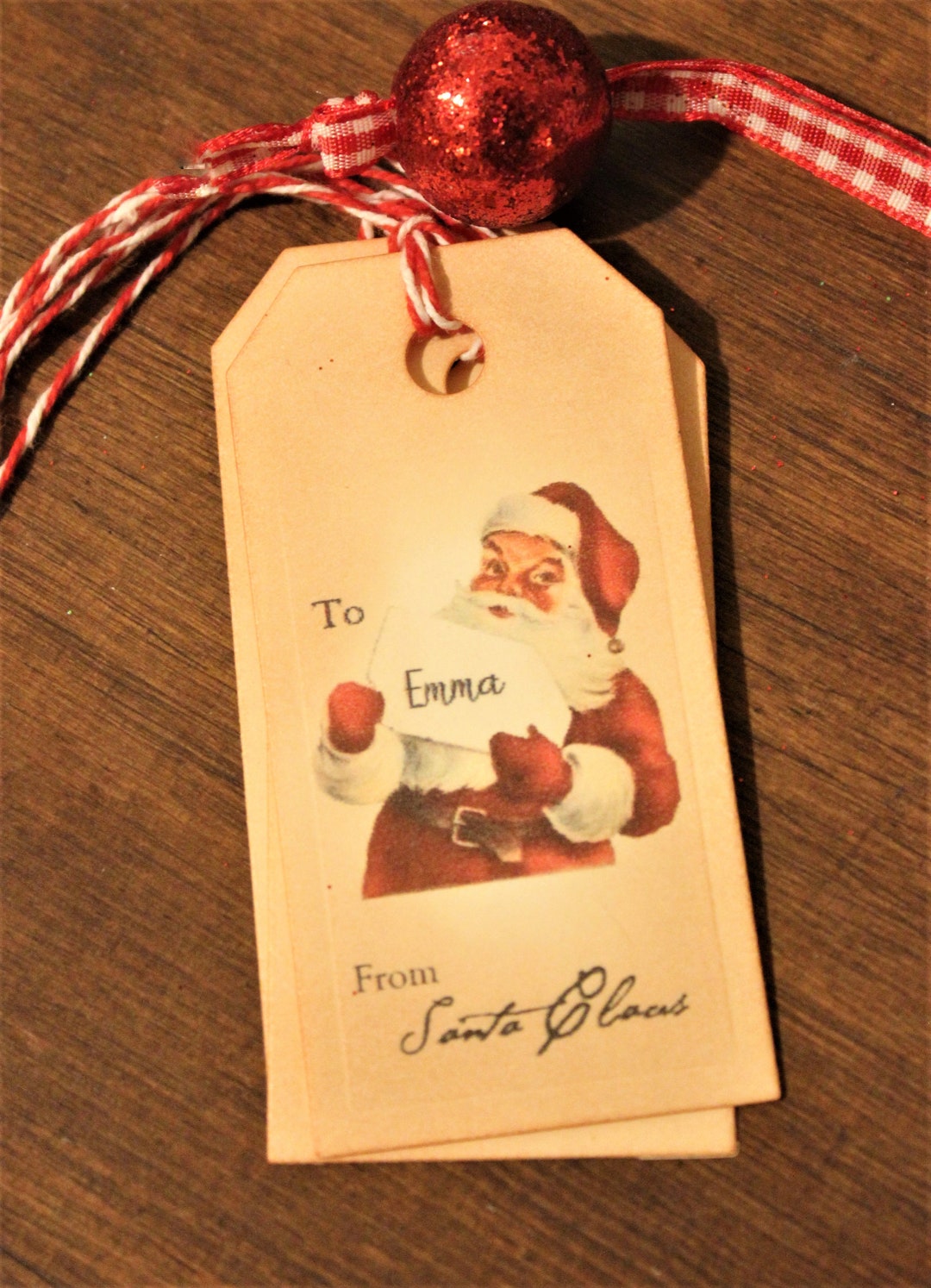 To and From Santa Claus Christmas Tags, From Santa Tags, Personalized ...