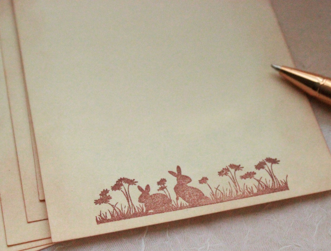 Stationery Set, Rabbits, Note Cards, Rabbit Flat Cards, Thinking of You ...