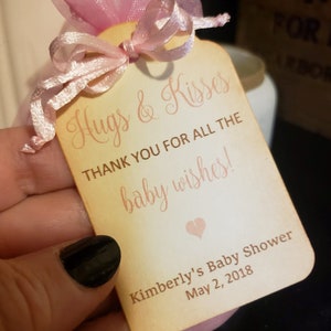 Hershey Kisses Baby Wishes Favors Bags, Tags, Boy, Girl, Hugs and ...