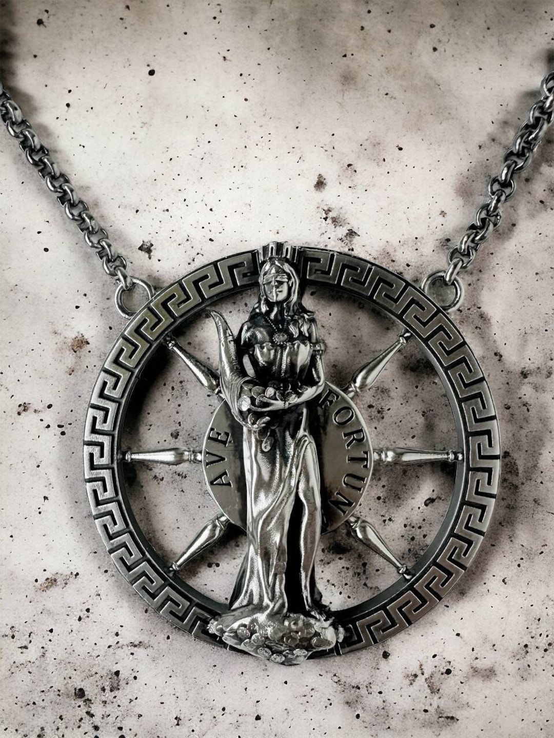 Goddess of Luck Ave Fortune Mythology Pendant Talisman Sterling Silver ...