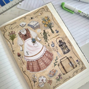 BOTANIST PAPER DOLL Outfit Art Girl Outfit Farmcore - Etsy