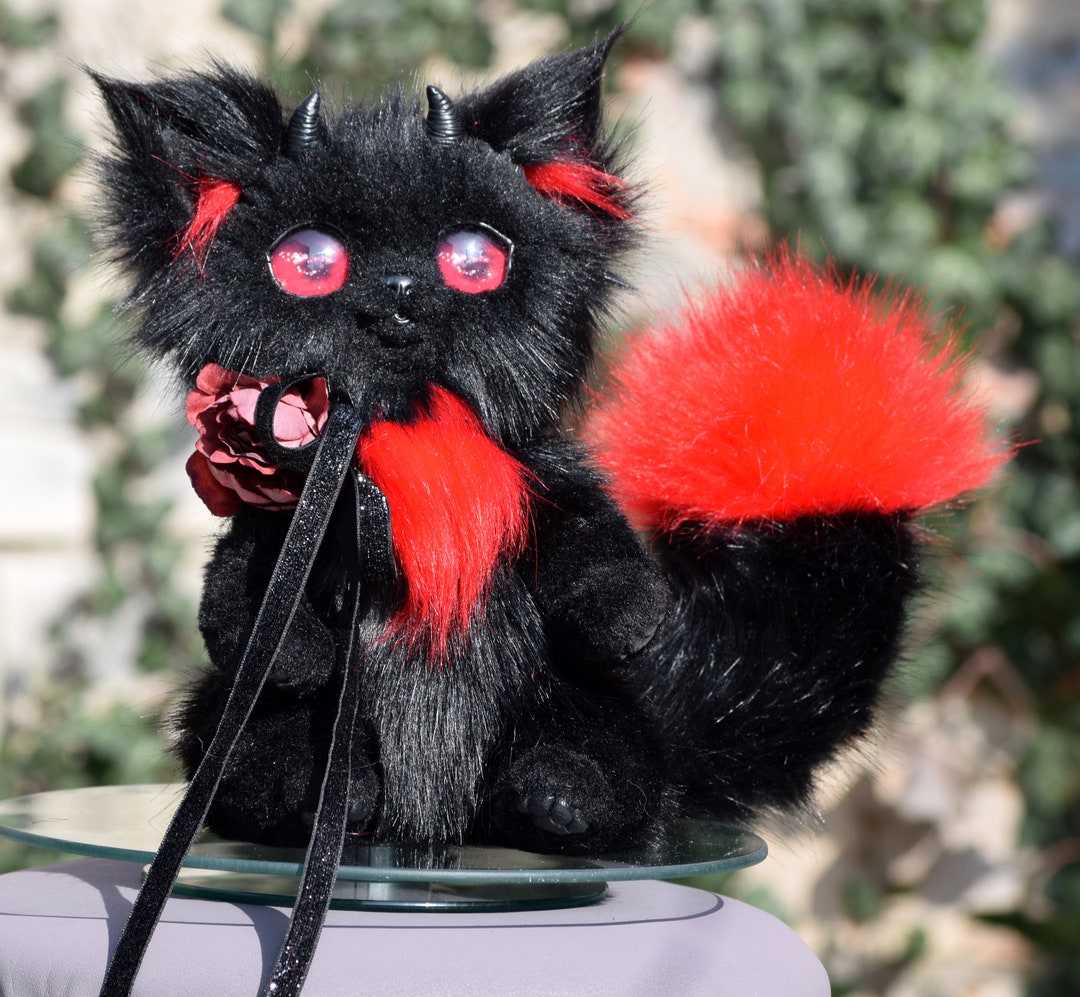 Magical Enchanting Demon Black Cat Plush Cute Horror - Etsy