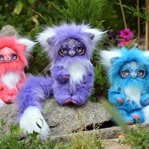 Blue Fantasy Cat Doll, OOAK Furry Kitten, Magic Animal - Etsy