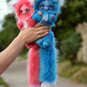 Blue Fantasy Cat Doll, OOAK Furry Kitten, Magic Animal - Etsy