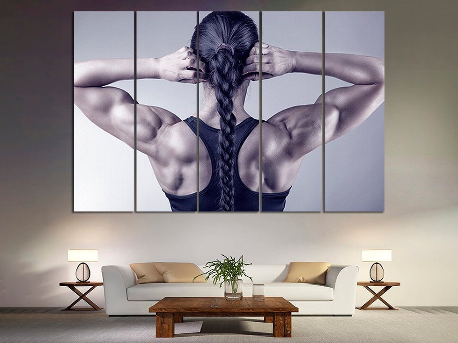Fitness Girl Canvas Sport Print Workout Décor Fitness Wall Art ...