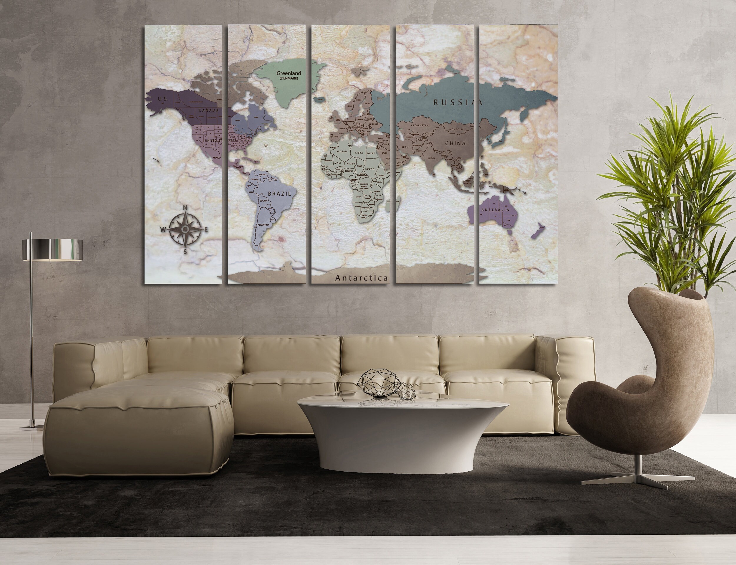 World Maps World Maps Canvas World Maps Wall Art World Maps Wall Decor ...