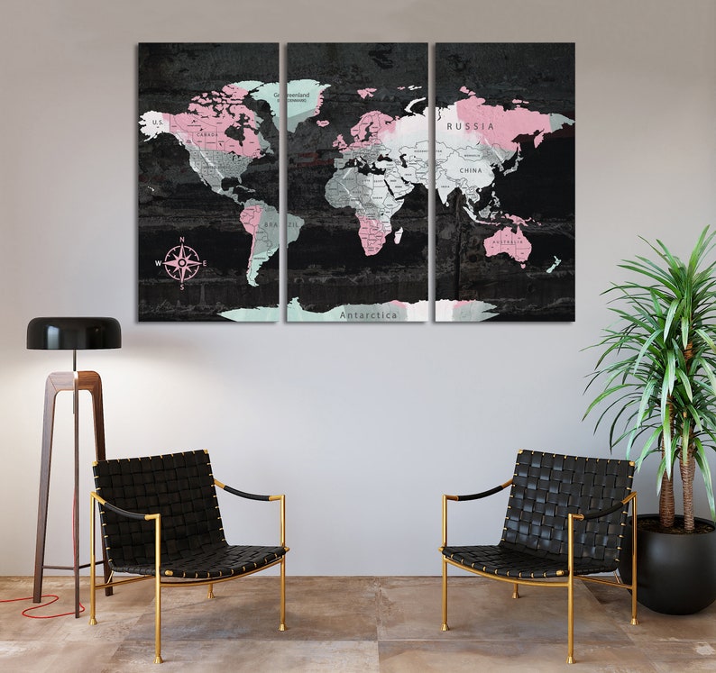 World Maps World Maps Canvas World Maps Wall Art World Maps - Etsy