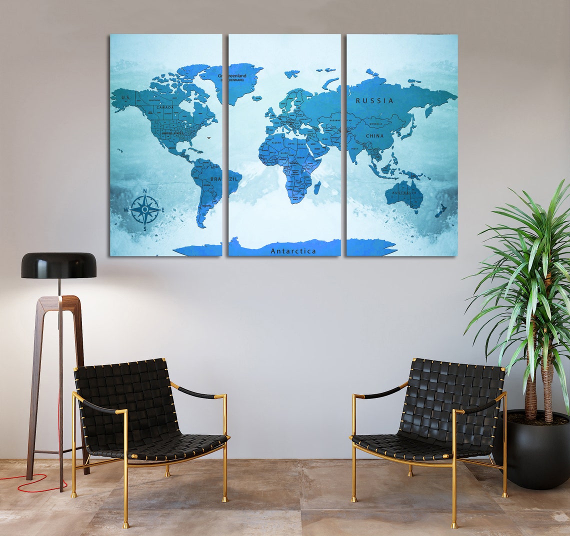 World Maps World Maps Canvas World Maps Wall Art World Maps - Etsy
