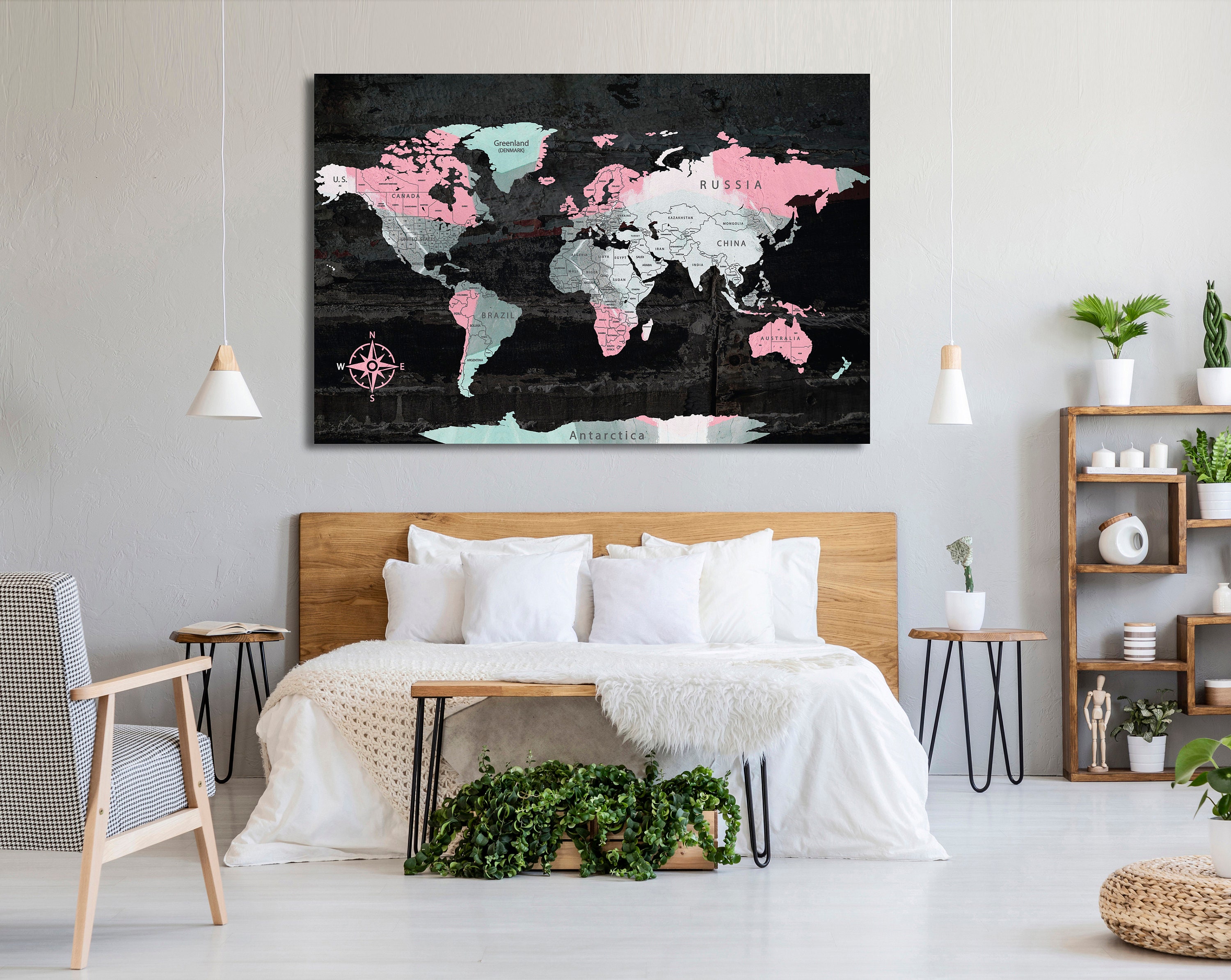 World Maps World Maps Canvas World Maps Wall Art World Maps - Etsy