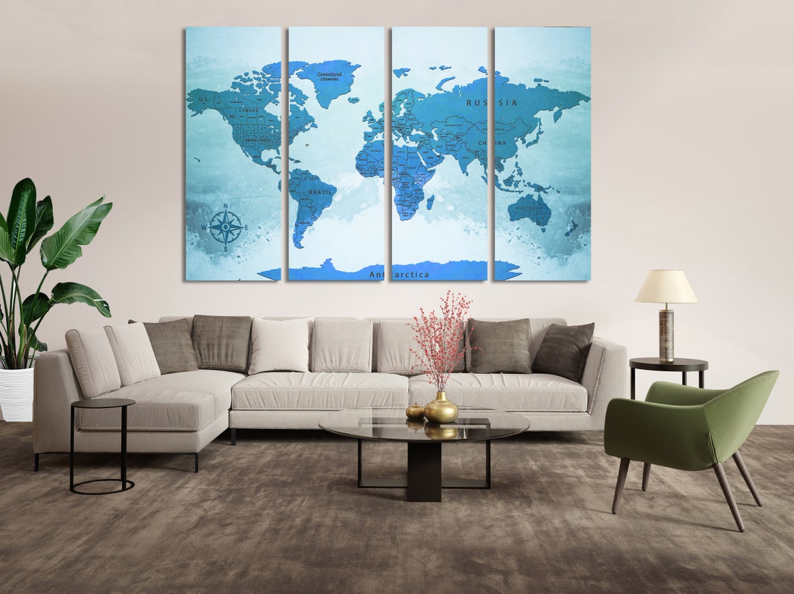 World Maps World Maps Canvas World Maps Wall Art World Maps - Etsy