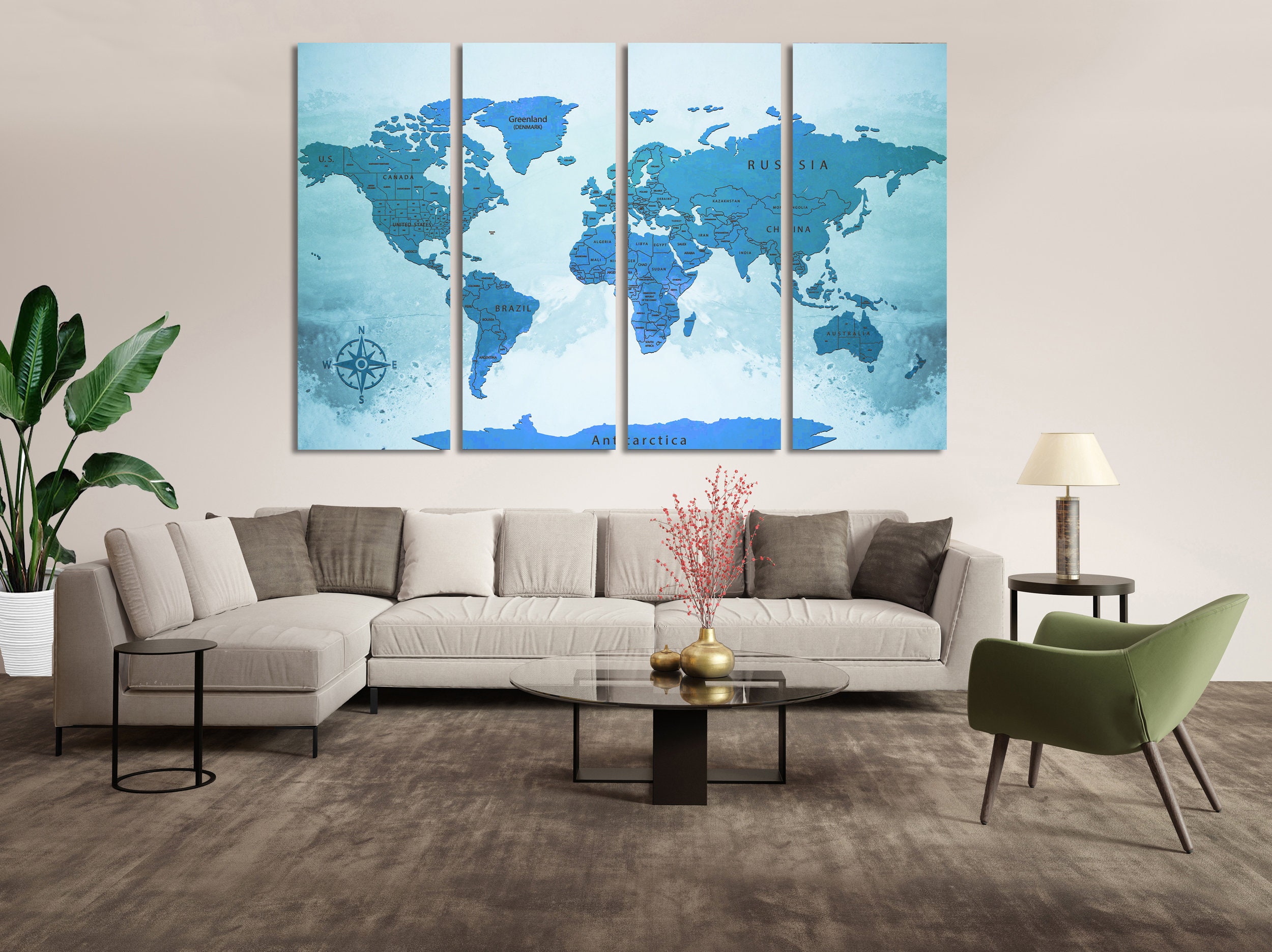 World Maps World Maps Canvas World Maps Wall Art World Maps - Etsy UK