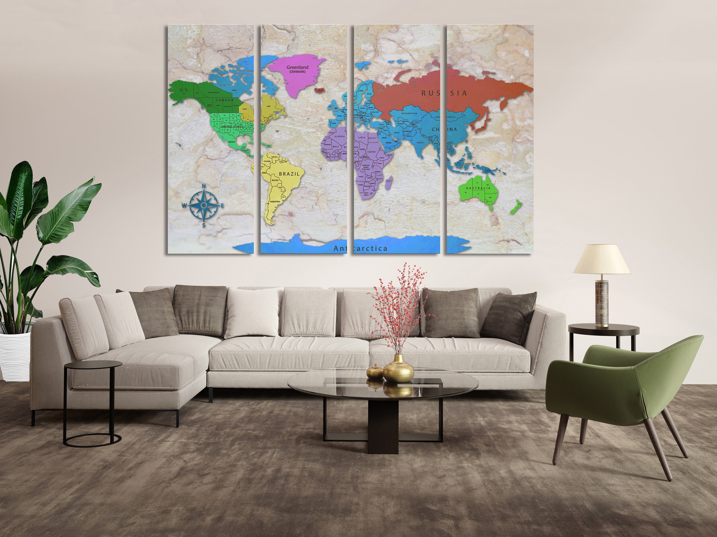 World Maps World Maps Canvas World Maps Wall Art World Maps - Etsy