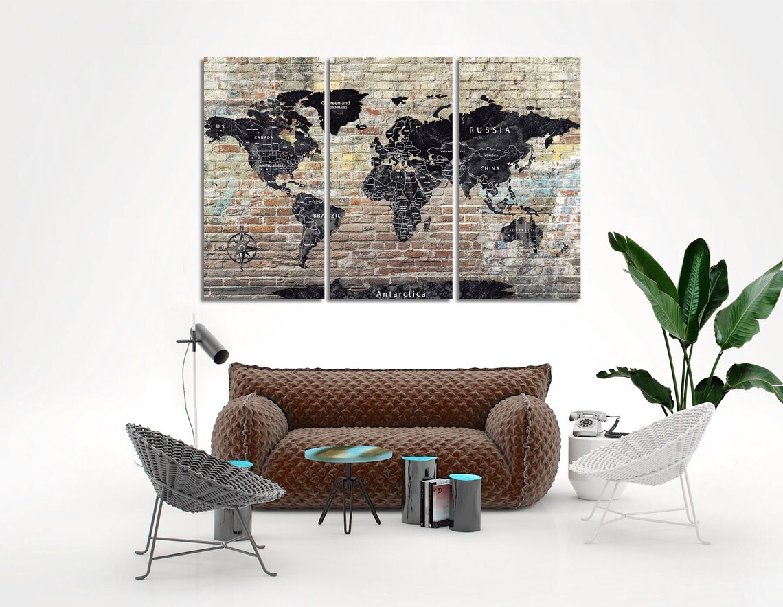 World Maps World Maps Canvas World Maps Wall Art World Maps - Etsy