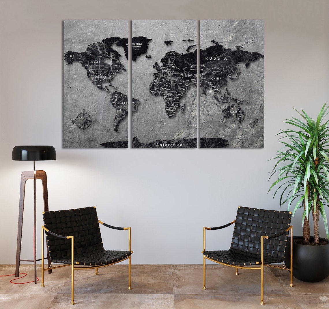 World Maps World Maps Canvas World Maps Wall Art World Maps - Etsy