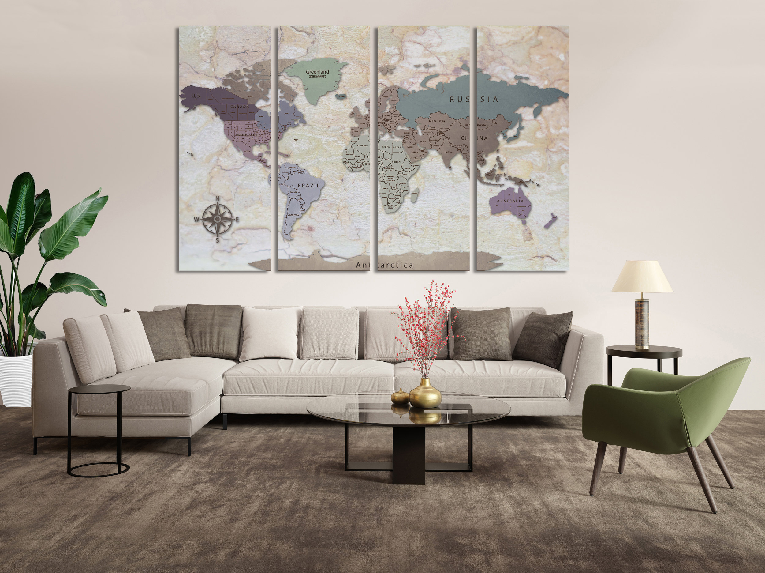 World Maps World Maps Canvas World Maps Wall Art World Maps Wall Decor ...