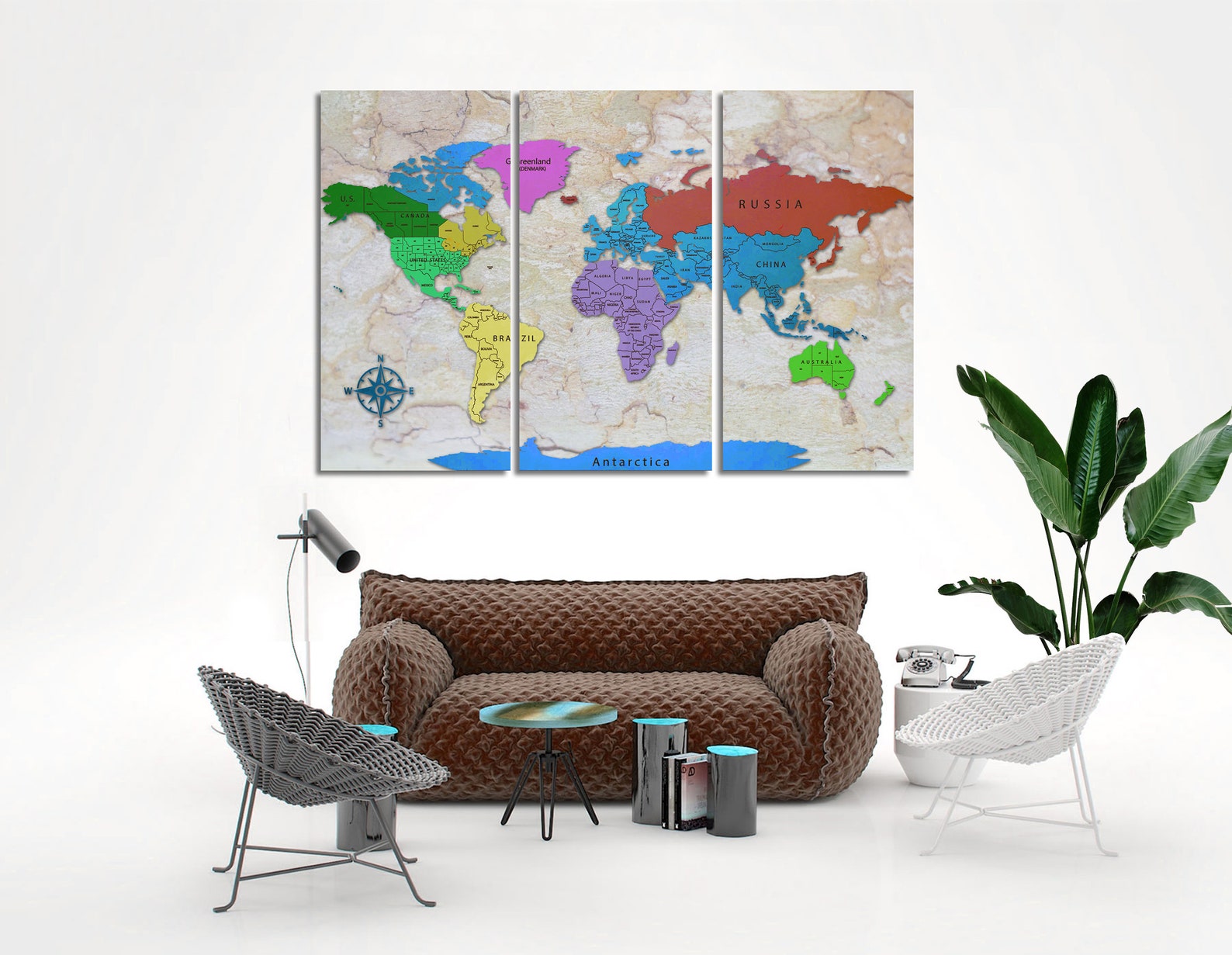 World Maps World Maps Canvas World Maps Wall Art World Maps - Etsy Canada