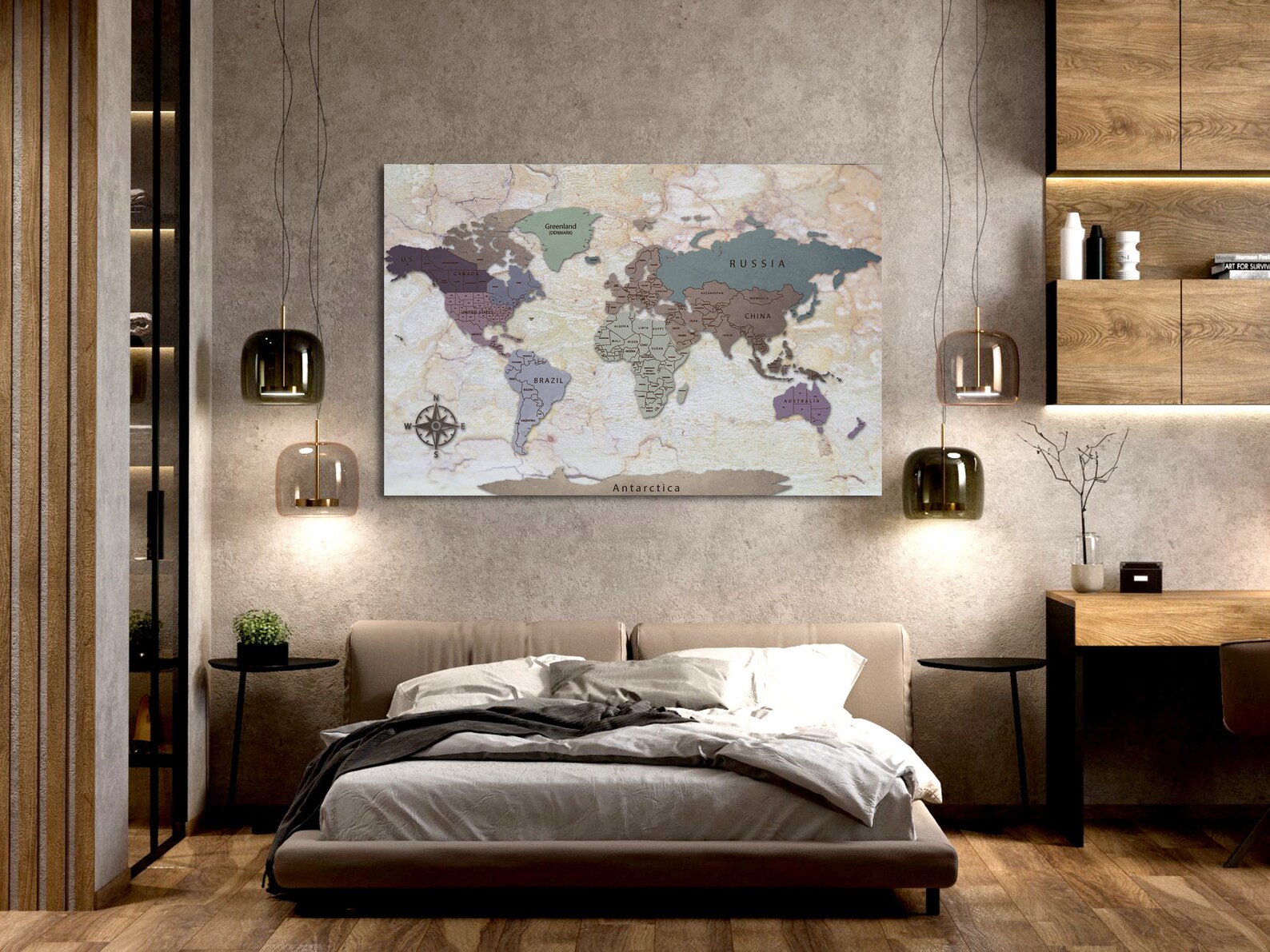World Maps World Maps Canvas World Maps Wall Art World Maps Wall Decor ...